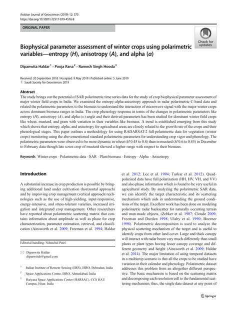 Biophysical Parameter Assessment Of Winter Crops Using Polarimetric Pdf Eigenvalues And