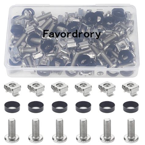 M6 X 16mm Rack Mount Cage Nuts Screws And Washers For Rack Mount Server Cabinet