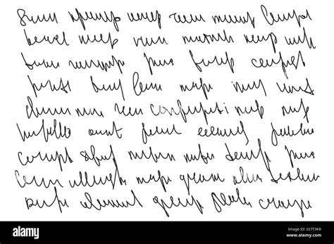 Handwritten Scribble Ink Letter Freehand Text Note Unreadable Doodle