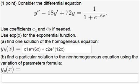 Solved Differential Equations Please Show Work I Understand