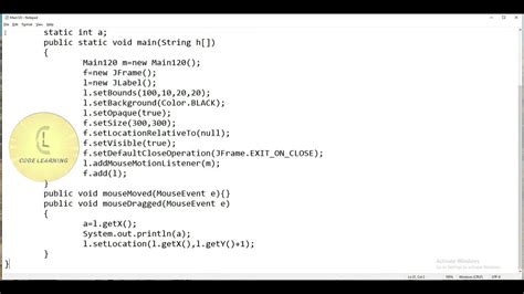 Java Swing Package Move Jlabel Using Mouse Codelearning Youtube