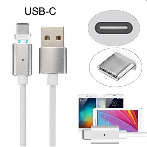 Magnetic USB Type C Charging Cable For Cell Phones Tablets Etc White TVC Mall Com