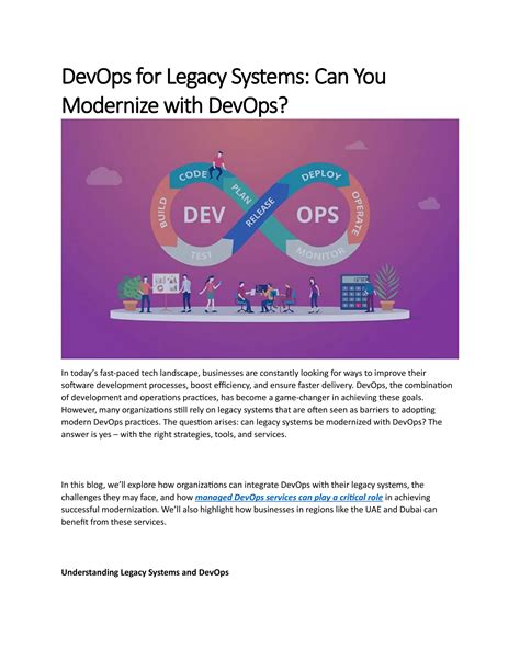 Devops For Legacy Systems Can You Modernize With Devops Pdf