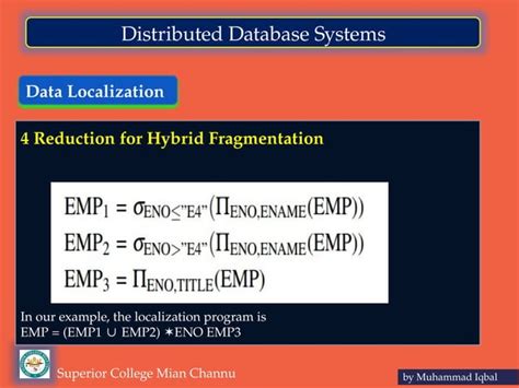 Distributed Database Systems Data Localizationpptx Free Download
