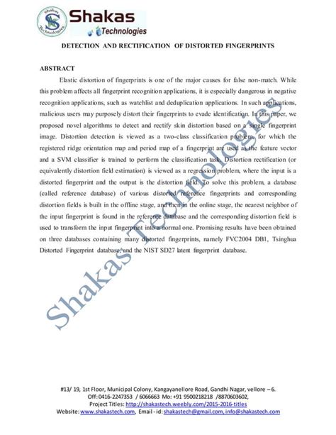 Detection And Rectification Of Distorted Fingerprints Pdf