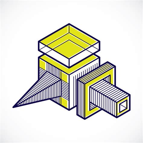 Abstract Trigonometric Construction Vector Dimensional Design T Stock