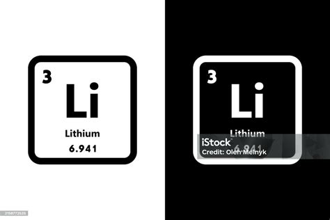 Ilustración De Icono De Litio Li Elemento Periódico Químico El Elemento
