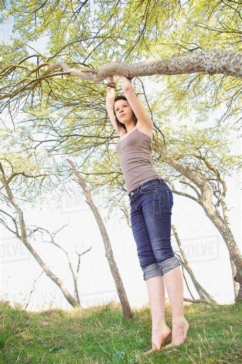 Girl Climbing Tree Outdoors Royalty Free Stock Photo Dissolve