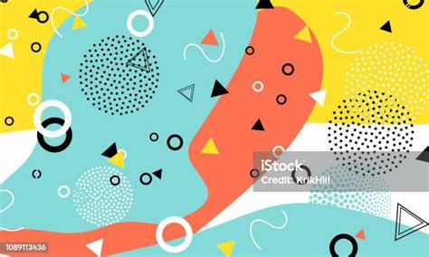 팝 아트 컬러 배경입니다 조직 및 엽서에 대 한 기하학적 도형 추상 패턴입니다 벡터 일러스트입니다 Hipster 스타일 8090입니다 추상 화려한 펑키 배경입니다 0명에