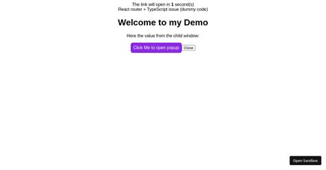 Window Opener React Test Forked Codesandbox