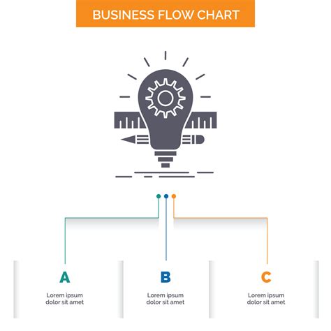 Development Idea Bulb Pencil Scale Business Flow Chart Design With