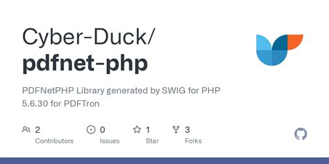 Github Cyber Duckpdfnet Php Pdfnetphp Library Generated By Swig For