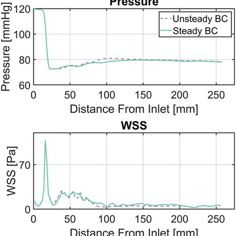comparison between a simulation with unsteady flow boundary conditions