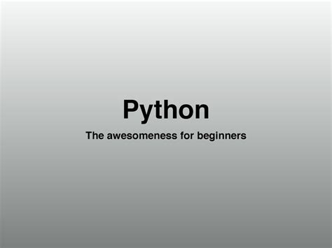 Python For Beginners In Python Speaker Deck