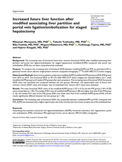 Pdf Increased Future Liver Function After Modified Associating Liver Partition And Portal Vein
