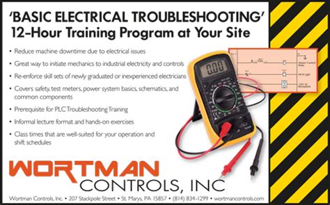 Basic Electrical Troubleshooting Training Wortman Industrial Controls St Marys Pa