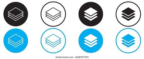 Layer Icon Set Layers Icons Collection Stock Vector Royalty Free