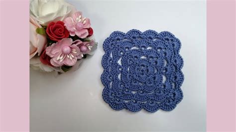 Красивый ажурный квадратный мотив крючком Youtube