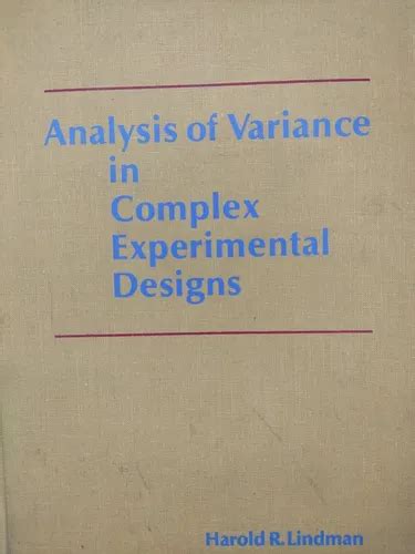 Libro Analysis Variance Complex Experimental Designs l Meses sin interés