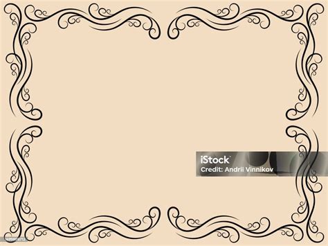 화려한 빈티지 프레임 소용돌이 장식 장식용 컬 Curlicues와 빈티지 선형 테두리 초대장 전단지 및 인사말 카드용 템플릿을 디자인합니다 벡터 그림 건설 프레임에 대한