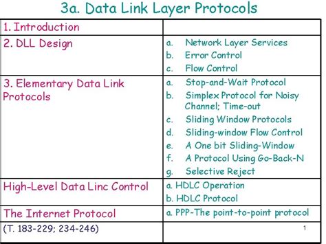 3 A Data Link Layer Protocols 1 Introduction
