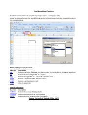 Excel Quick Reference Statistics Docx Excel Spreadsheet Functions Functions Can Be Entered By