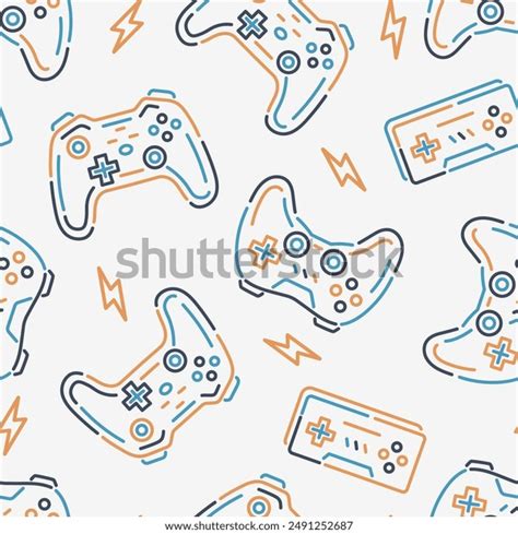 Vector Gamer Seamless Pattern Game Controller Stock Vector Royalty Free Shutterstock