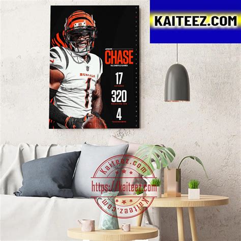 Jamarr Chase Vs Kansas City Chiefs 2 Games Art Decor Poster Canvas Kaiteez
