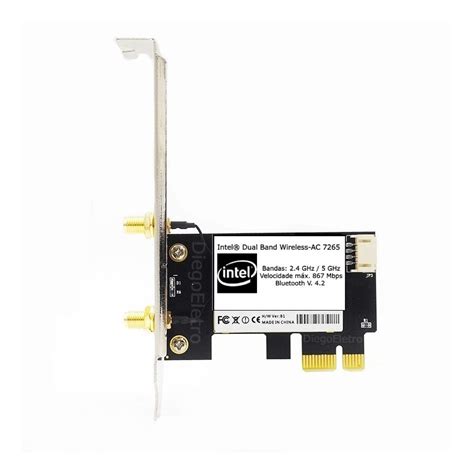 Placa Wifi Para Desktop Intel Dual Band Ghz Mbps Bluetooth Low Profile Perfil