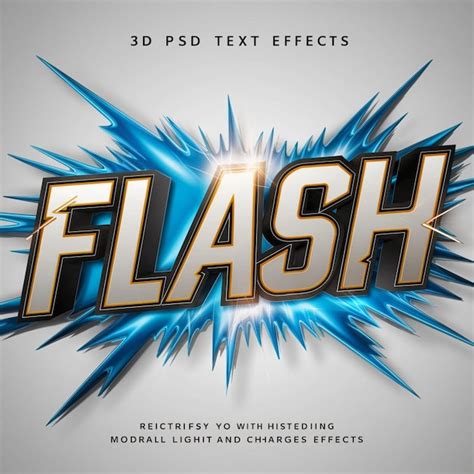 Premium Photo Psd Flash 3d Style Psd Text Effect