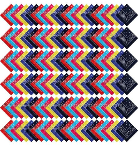 반다나 벌크 페이즐리 반다나 유니 헤드 랩 스카프 카우보이 반다나 머리띠 손수건 200개 여성 남성용 밝음 티몬