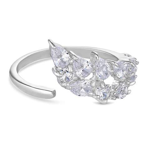 Simply Silver Sterling Silver 925 Cubic Zirconia Waterfall Ring