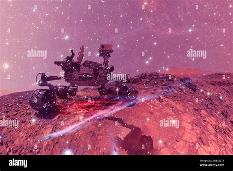 Curiosity Rover Exploring The Surface Of Mars Science Fiction Wallpaper Elements Of This Image