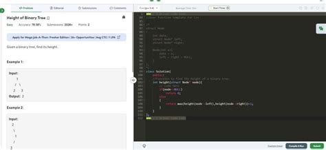 Sonu Kumar On Linkedin 100daysofcoding Binarytree Heightoftree