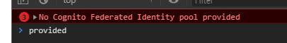 No Cognito Federated Identity Pool Provided When Using