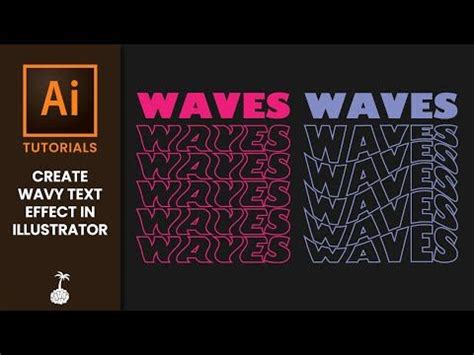 Create Wavy Text Effect In Illustrator Typography Tutorial Graphic Design Lessons
