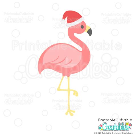 Christmas Flamingo Svg Cut File For Cricut And Silhouette