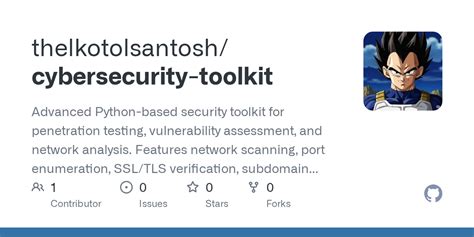 Github Thelkotolsantoshcybersecurity Toolkit Advanced Python Based