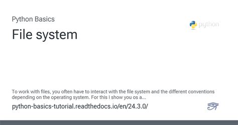 File System Python Basics 2430