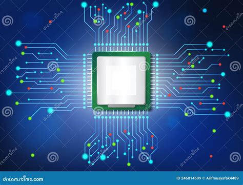 Processor Circuit Board Technology Stock Illustration Illustration Of Binary Information