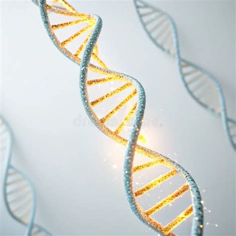 Floating Digital Dna Strand With Glowing Helix Stock Illustration Illustration Of Technology