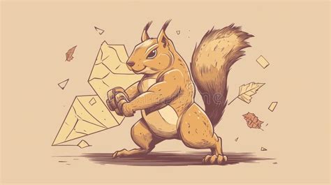 Mighty Squirrel Stock Illustration Illustration Of Drawing 372921010