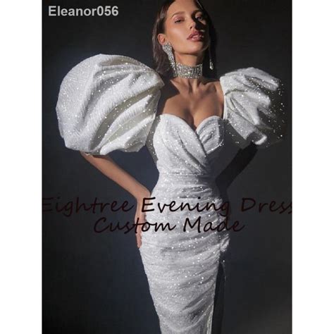 ⛱️👉 Eightree Shiny Short Sleeves Prom Dresses Evening Dress Sweetheart