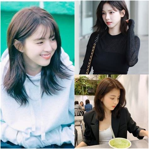 여자 연예인 미디움 중단발 레이어드컷 허쉬컷 머리 헤어 스타일 모음 네이버 블로그