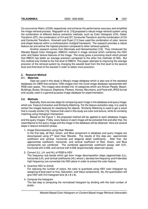 Wavelet Based Color Histogram On Content Based Image Retrieval Pdf