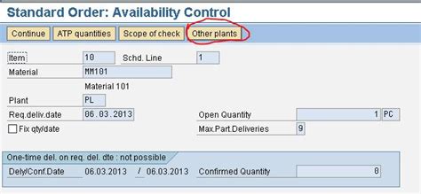 Availability Check In Sales Order SAP Community