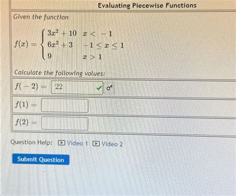 Solved Evaluating Piecewise Functionsgiven The