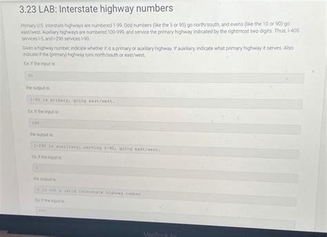 Solved 323 Lab Interstate Highway Numbers Primary Us