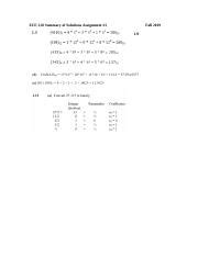 Ece Solns Summary Assgnmt Docx ECE Summary Of Solutions Assignment Fall