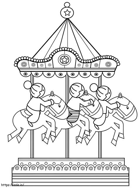 Free Printable Carousel Coloring Page